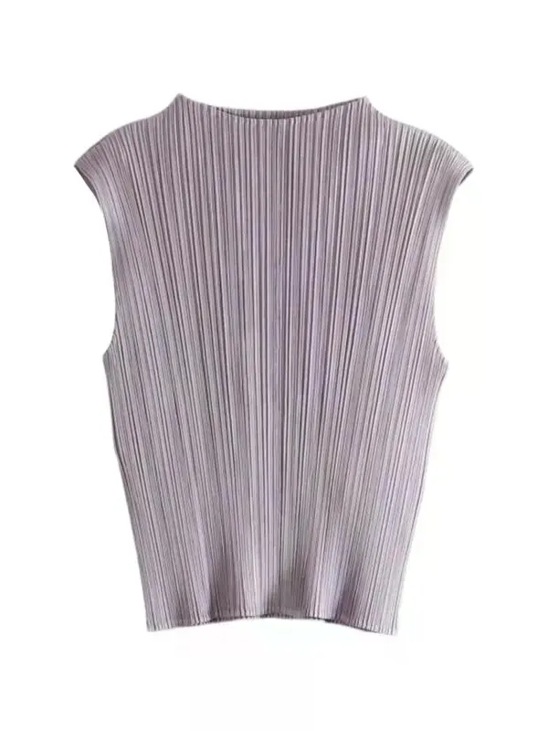 Issey Miyake Monthly Colours August Pleated Sleeveless Top - Purple