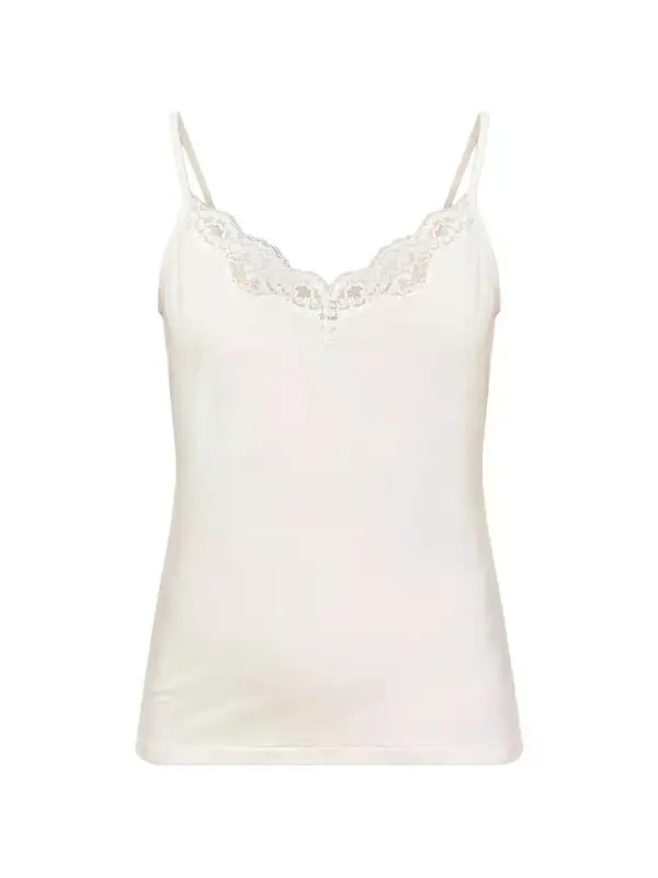 Hanro Dana Lace-trim Pajama Top - Neutrals