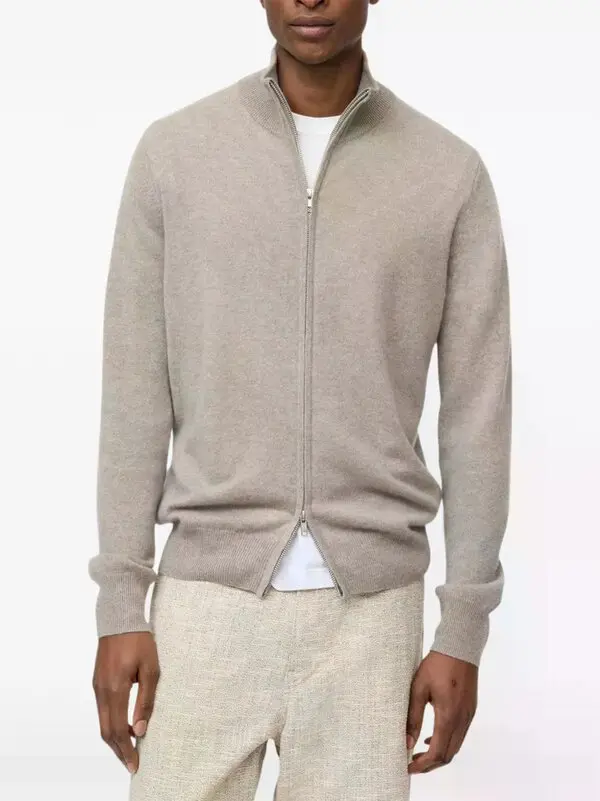 Soft Goat Zip-up Cashmere Sweater