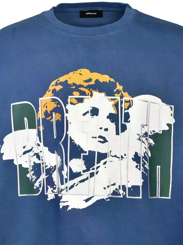 BREATH Angel-print Box-fit T-shirt