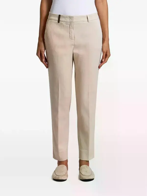 Peserico Beaded Tab Tailored Trousers - Neutrals