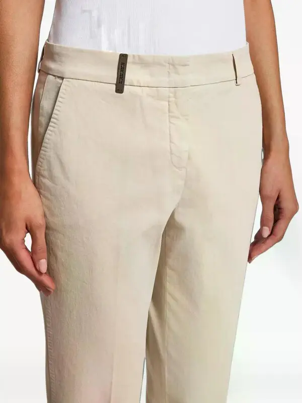 Peserico Beaded Tab Tailored Trousers - Neutrals
