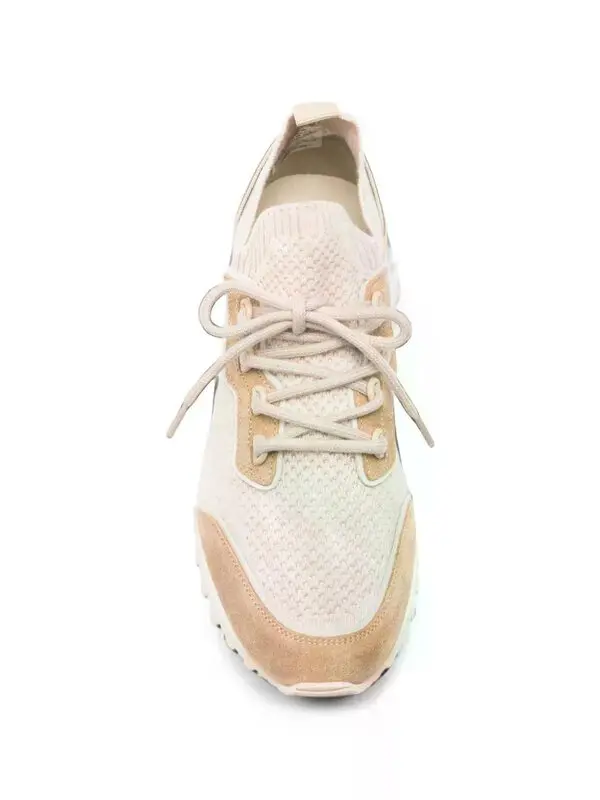 Eleventy Suede-panneled Knit Sneakers