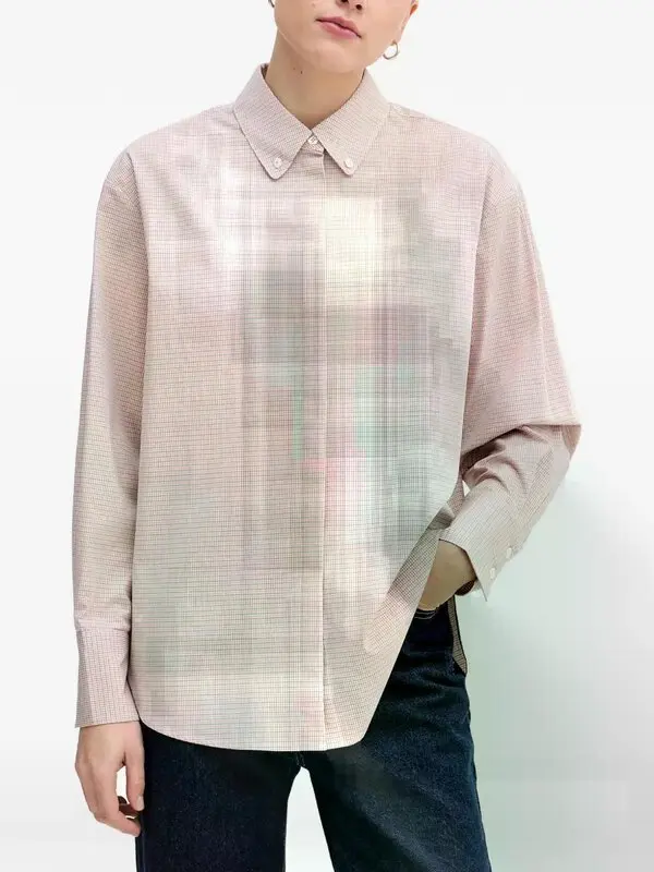 MOS MOSH Mmbritze Check-pattern Button-down Shirt - Pink