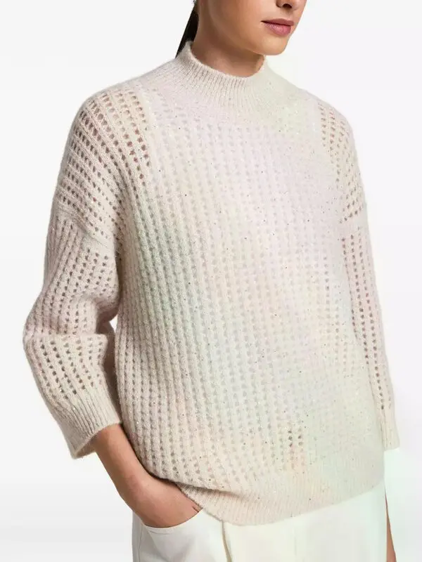 Peserico Sequin-embellished Open-knit Sweater