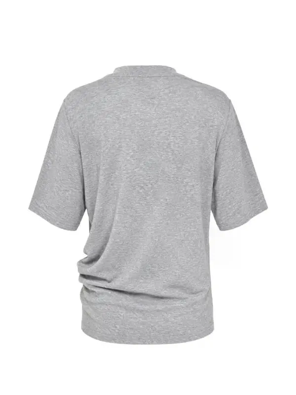 CLUB21 COLLECTION Willa Mock-neck T-shirt - Grey