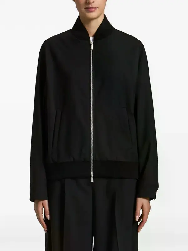 Peserico Ribbed-trim Zip-up Bomber Jacket