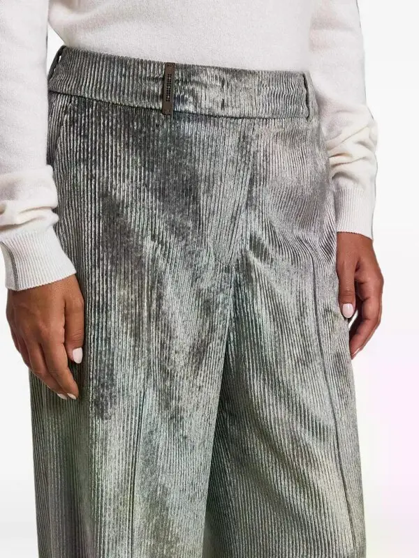 Peserico Ribbed Velvet-effect Palazzo Pants