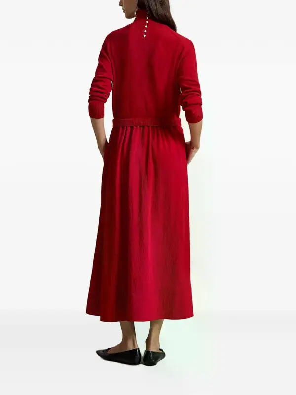 Polo Ralph Lauren Button-back Ribbed Midi Dress
