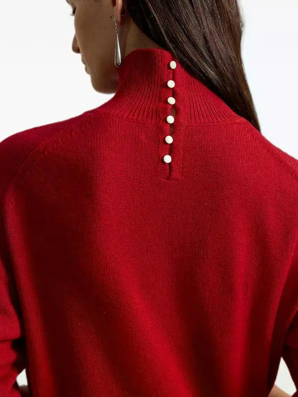 Polo Ralph Lauren Button-back Ribbed Midi Dress