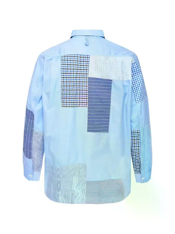 Junya Watanabe Patchwork-design Long-sleeve Shirt - Blue