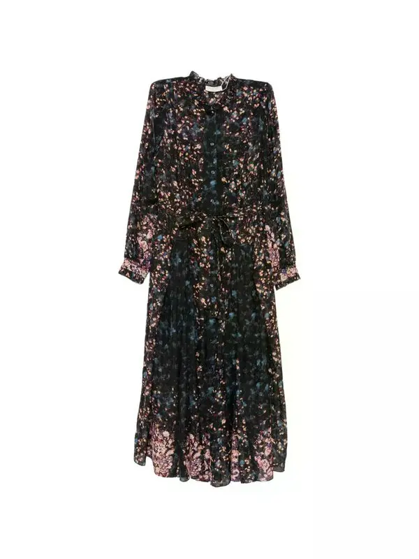 Ulla Johnson Tessa Floral-print Silk Midi Dress - Black