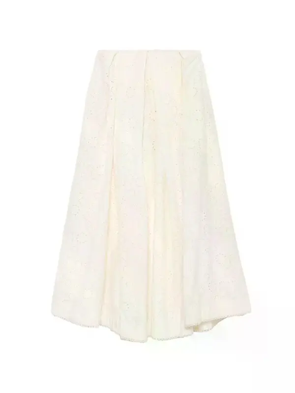 Agua Bendita Delta Eyelet Skirt - White