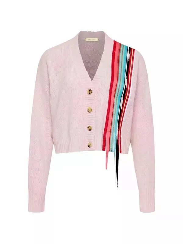 Hellessy Hellesy Striped Detail Cropped Cardigan - Pink