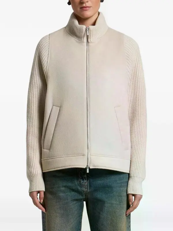 Peserico Ribbed-knit Panelled Jacket
