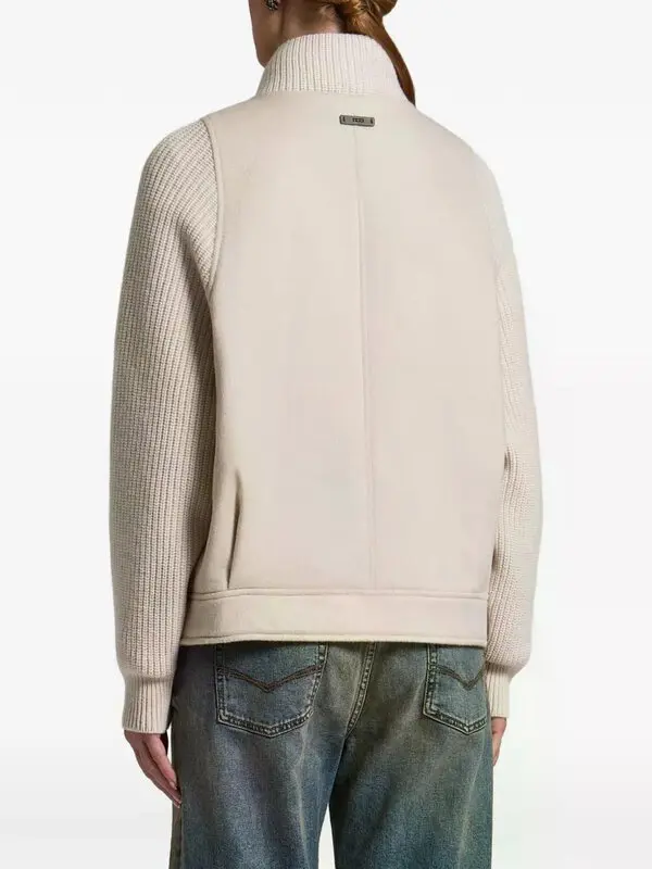 Peserico Ribbed-knit Panelled Jacket