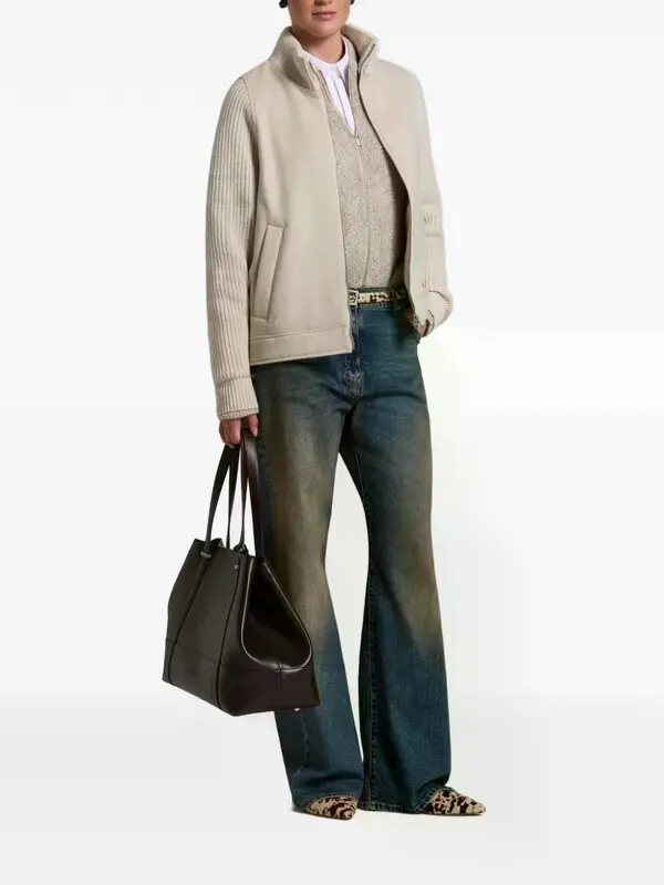 Peserico Ribbed-knit Panelled Jacket