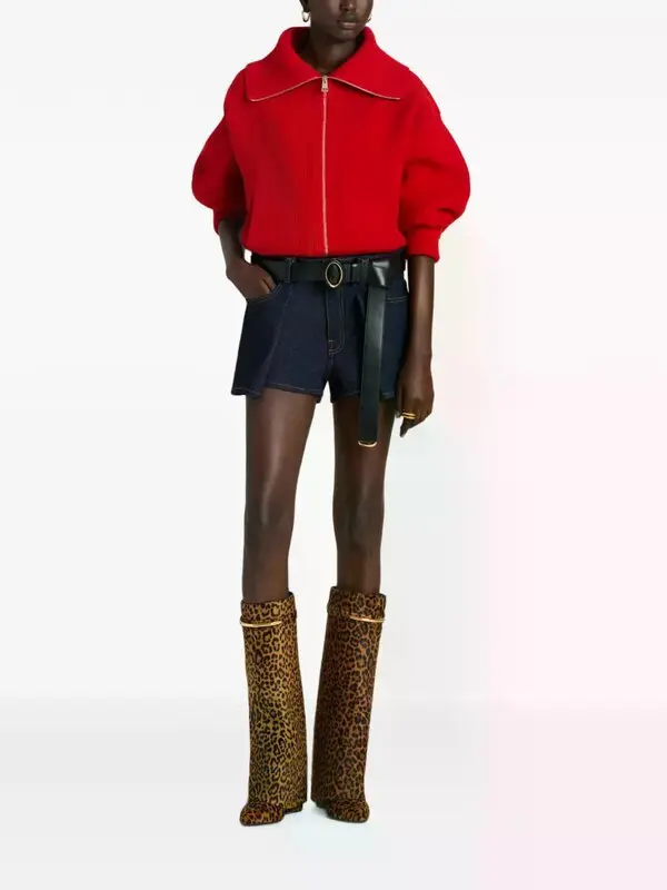 Givenchy Pleated Denim Shorts - Blue