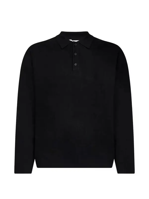 HEVO Mar Grande Long-sleeve Polo Shirt - Black