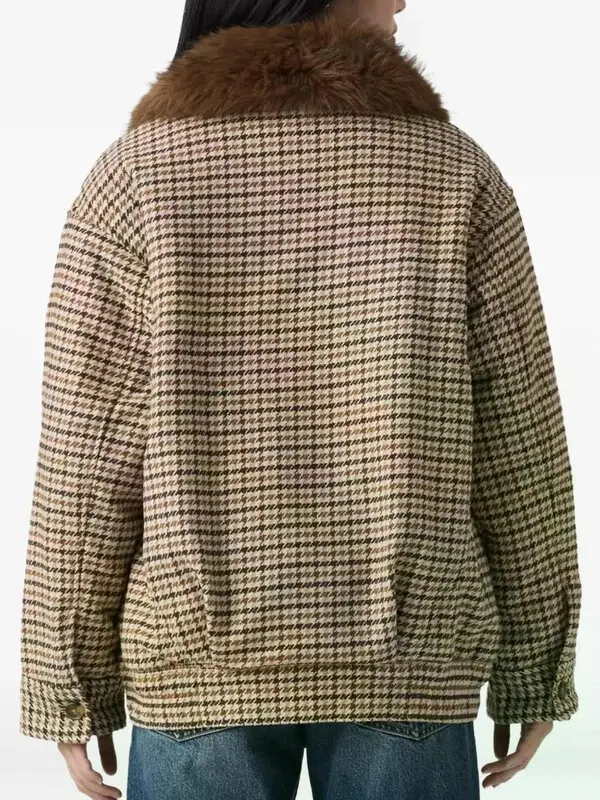 LEVI'S Billie Faux-fur Collar Houndstooth Jacket - Neutrals