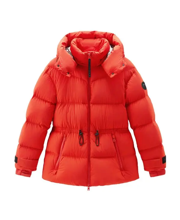 Woolrich Matt Hooded Down Jacket - Red