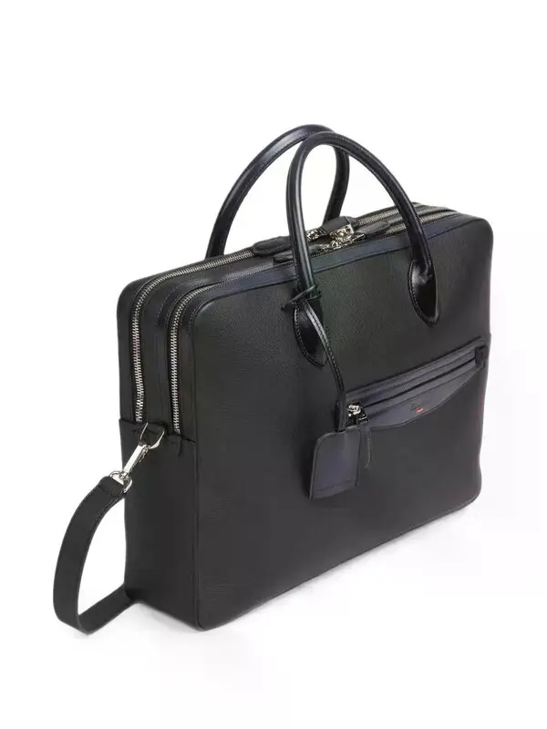 Santoni Grained Leather Laptop Bag