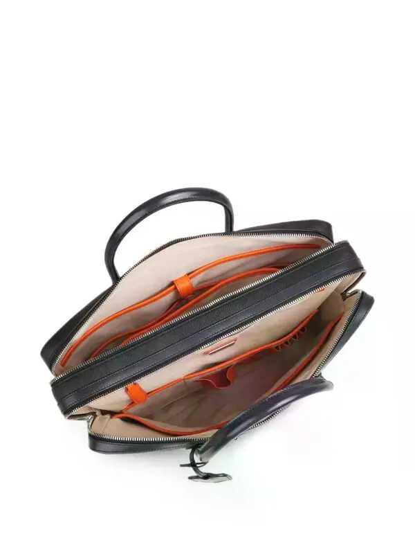 Santoni Grained Leather Laptop Bag