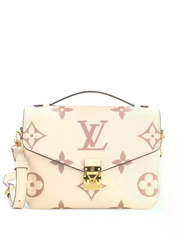 LOUIS VUITTON Pochette Metis Bicolor Monogram Empreinte Giant Crossbody Bag - Neutrals