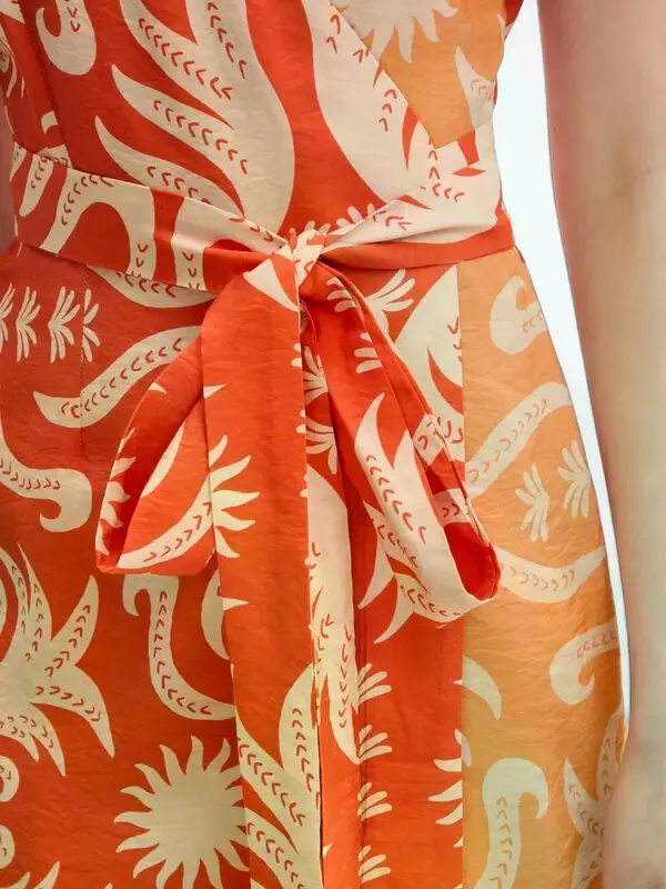 NEVER FULLY DRESSED Abstract Print Wrap Mini Dress