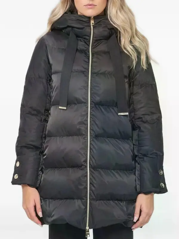 Herno Quilted A-shape Coat - Black