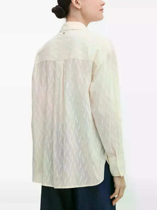 MOS MOSH Britze Jacquard Long-sleeve Shirt - Neutrals