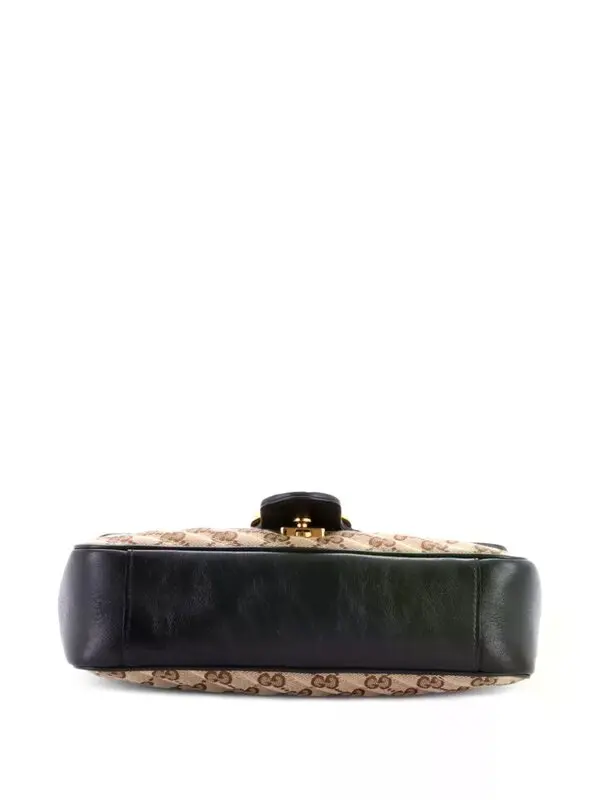 Gucci Gg Marmont Flap Bag Diagonal Quilted Gg Canvas Shoulder Bag