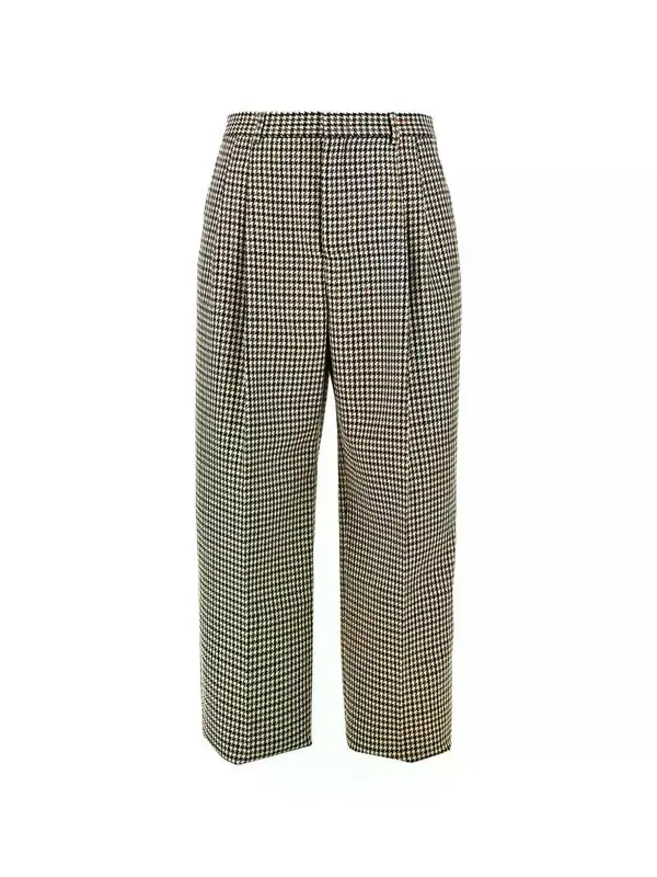 Emporio Armani Houndstooth-pattern Pleated Trousers