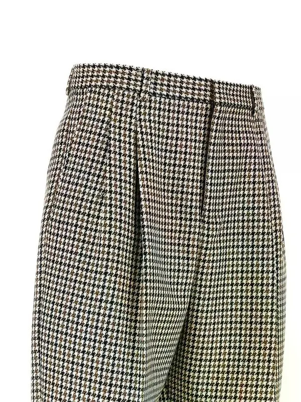 Emporio Armani Houndstooth-pattern Pleated Trousers