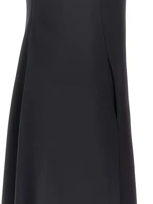 Emporio Armani V-neck Cap-sleeve Dress With Pleat Detail