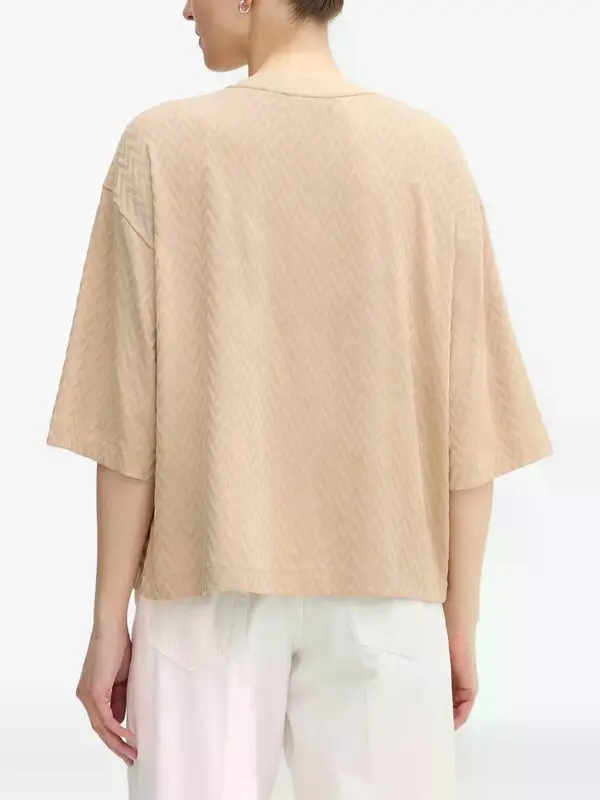 MOS MOSH Mmtash O-ss Chevron-patterned T-shirt
