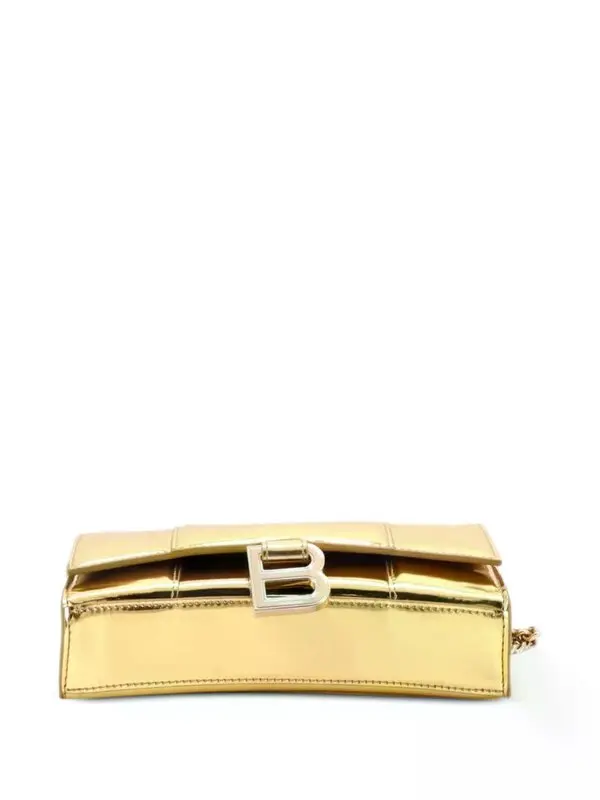 Balenciaga Hourglass Chain Wallet Leather Crossbody Bag