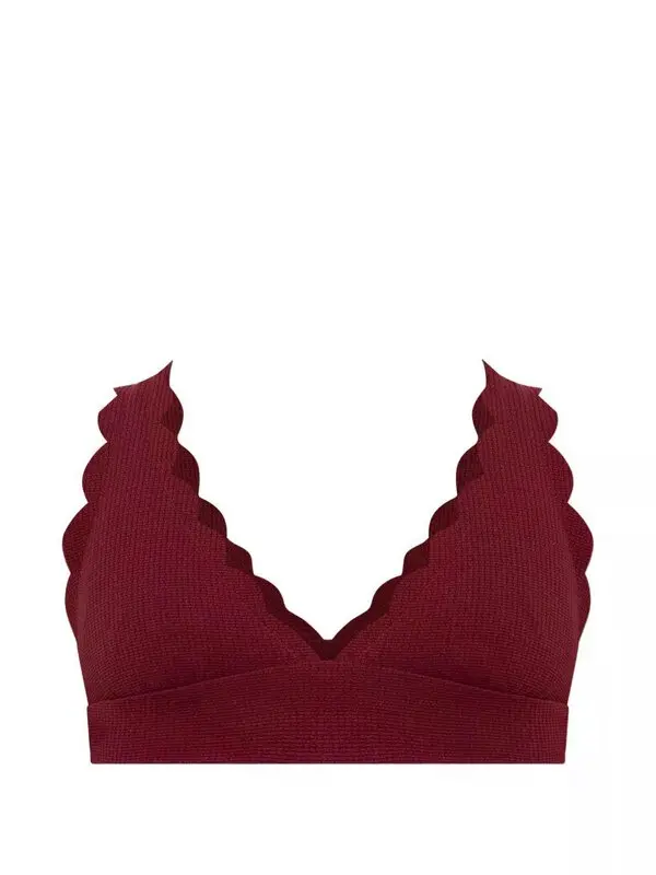 Marysia Wide Santa Clara Scalloped Bikini Top - Red