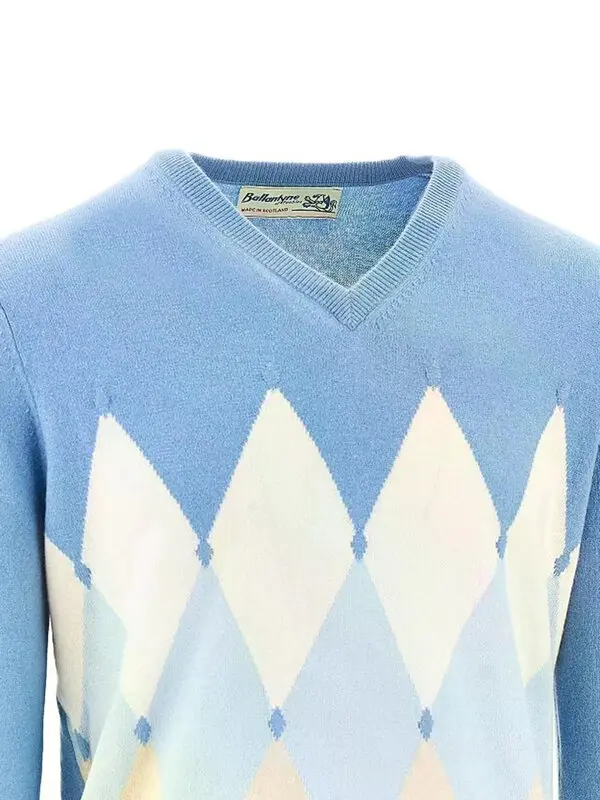 BALLANTYNE Argyle-pattern V-neck Sweater
