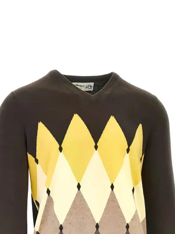 BALLANTYNE Argyle-intarsia Cashmere Sweater