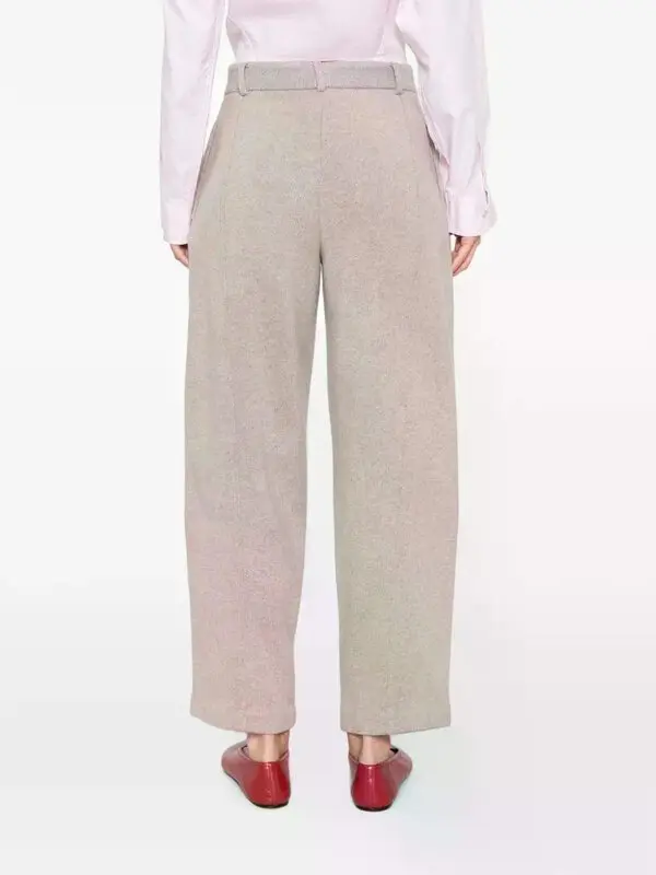 PANICALE Beige Knitted Straight-leg Trousers