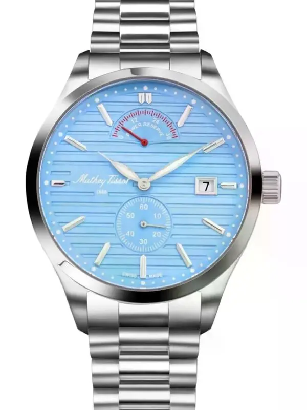 MATHEY TISSOT Stainless Steel Watch With Power Reserve Indicator