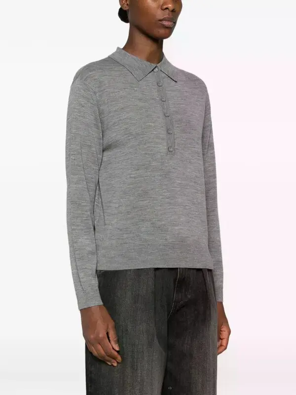 VICOLO Polo-collar Sweater - Grey