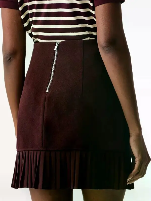 MORGAN Jano Double-buckle Pleated Mini Skirt