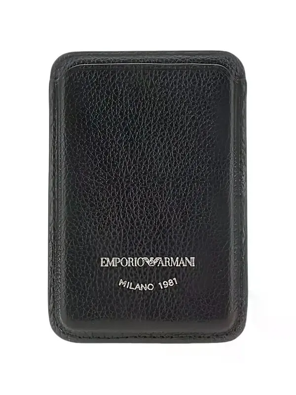 Emporio Armani Pebbled Leather Card Holder - Black