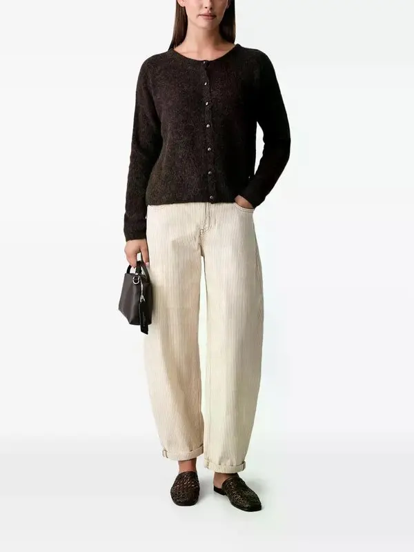 MOS MOSH Mmhellen Stripe-pattern Wide-leg Trousers