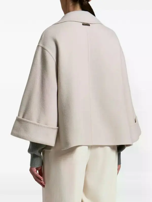 Peserico Double-breasted Cropped Cape With Notched Lapels