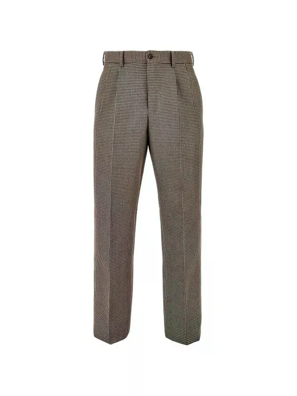 Emporio Armani Houndstooth-pattern Pleated Trousers