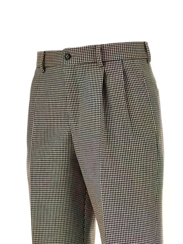 Emporio Armani Houndstooth-pattern Pleated Trousers