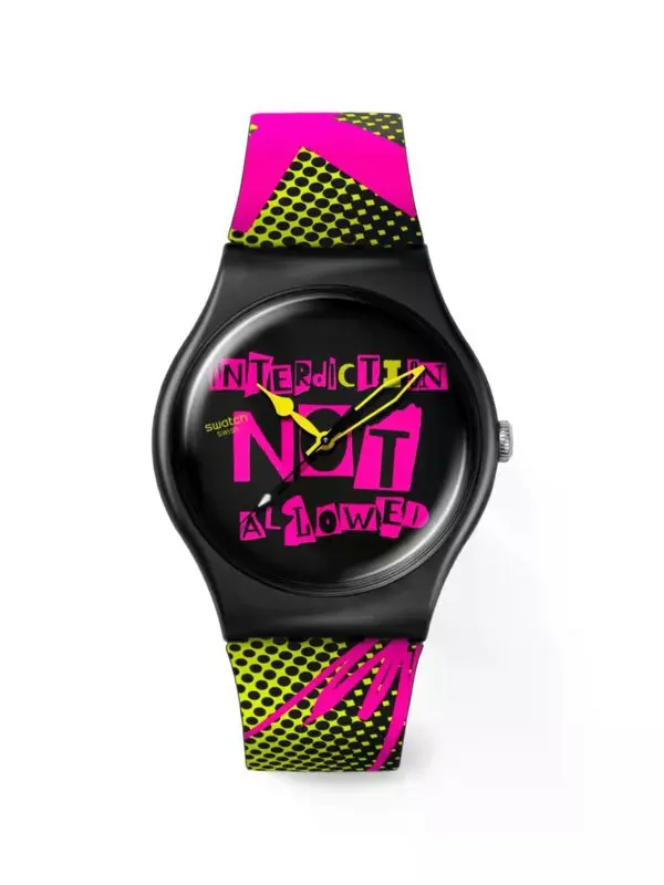 SWATCH Round-face 41mm Watch - Black